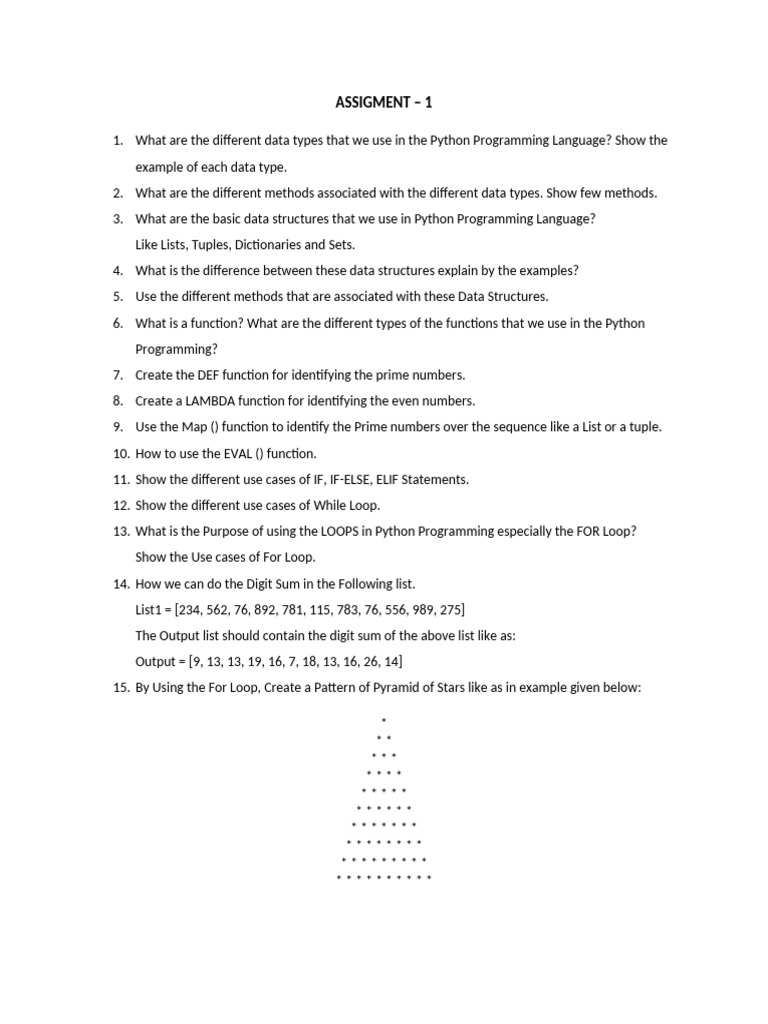Assignment of Python Basics | PDF
