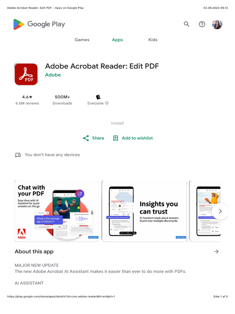 Adobe Acrobat Reader: Edit PDF - Apps On Google Play | PDF