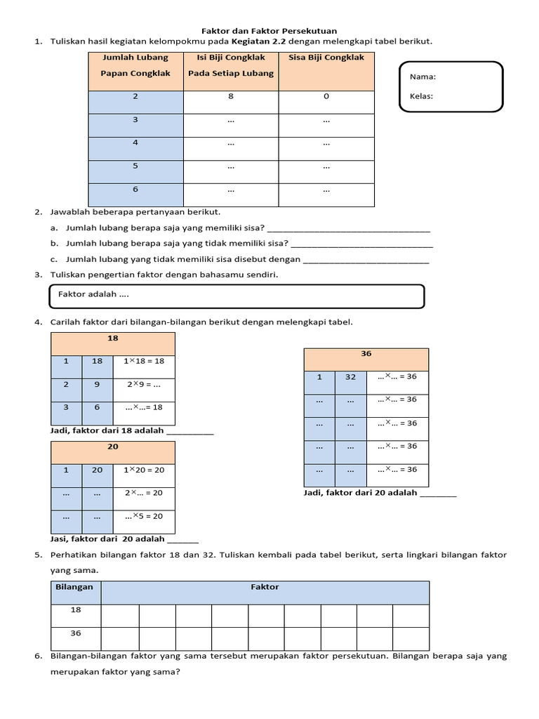 MTK Faktor 20 Agustus | PDF