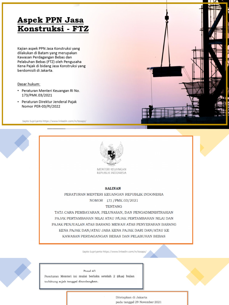 Aspek PPN Jasa Konstruksi FTZ | PDF