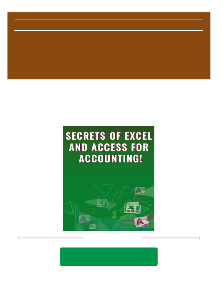 Secrets of Excel and Access for Accounting! Andrei Besedin 2024 scribd ... Secrets of Excel and Access for Accounting! Andrei Besedin 2024 scribd ...
