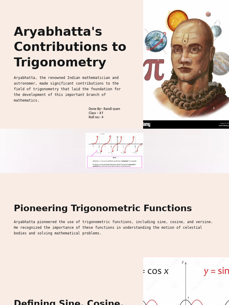 Aryabhattas Contributions To Trigonometry | PDF