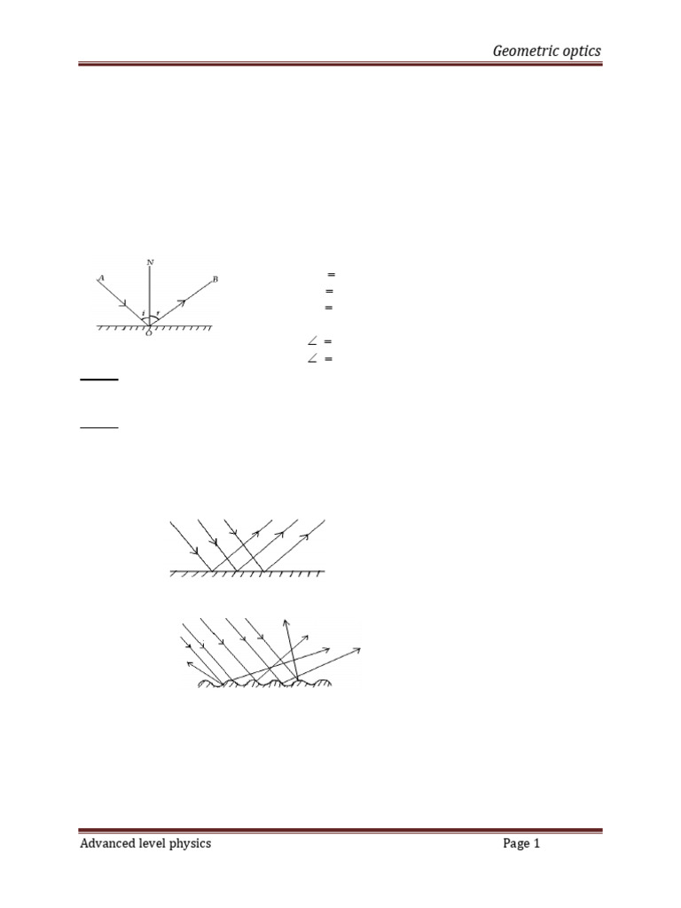 A'Level Geometrical Optics | PDF