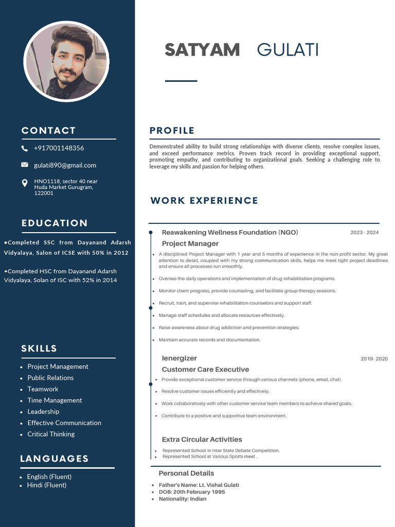 Blue Simple Professional CV Resume - Copy | PDF