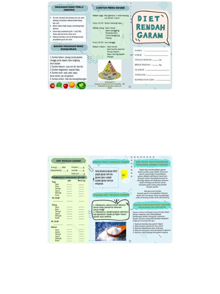 Diet Rendah Garam Untuk Penderita Hipertensi | PDF