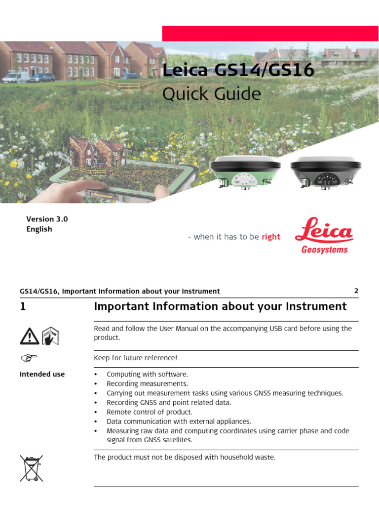 Leica GS14 GS16 Quick Guide | PDF