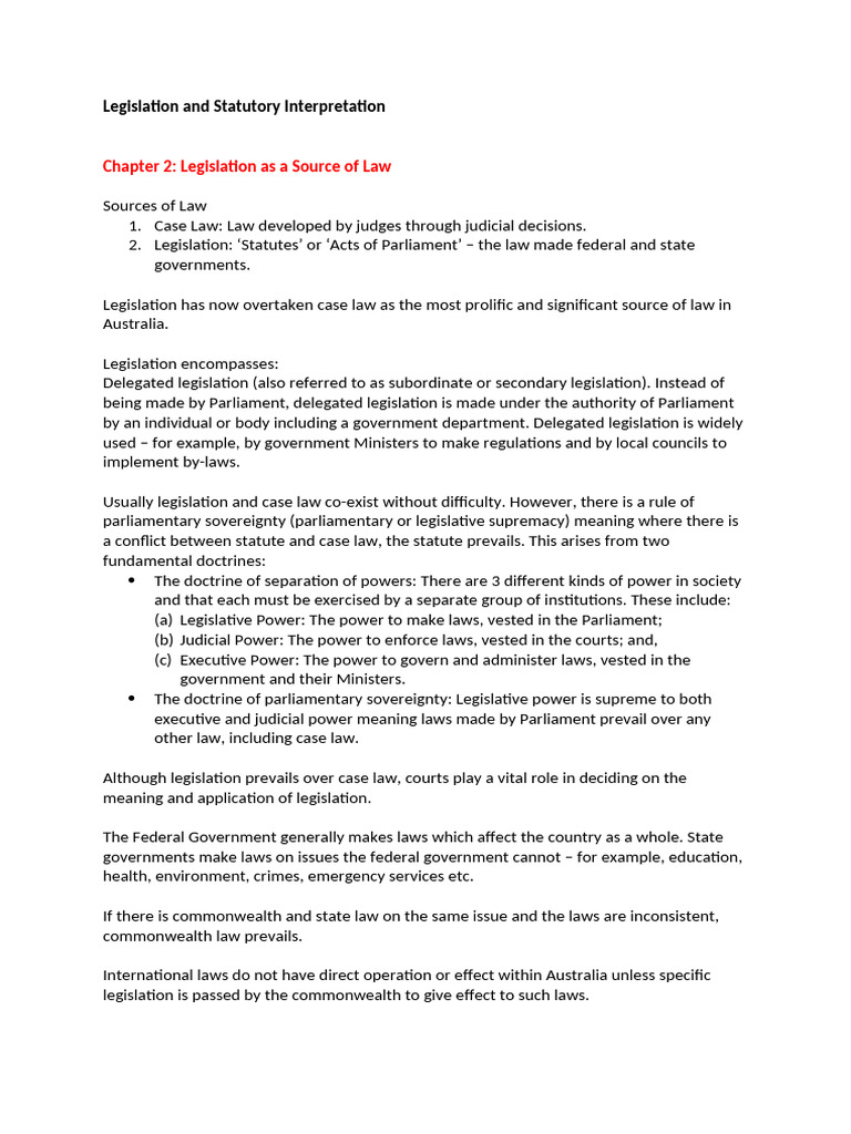 Understanding Legislation in Australia | PDF | Bill (Law) | Act Of ...