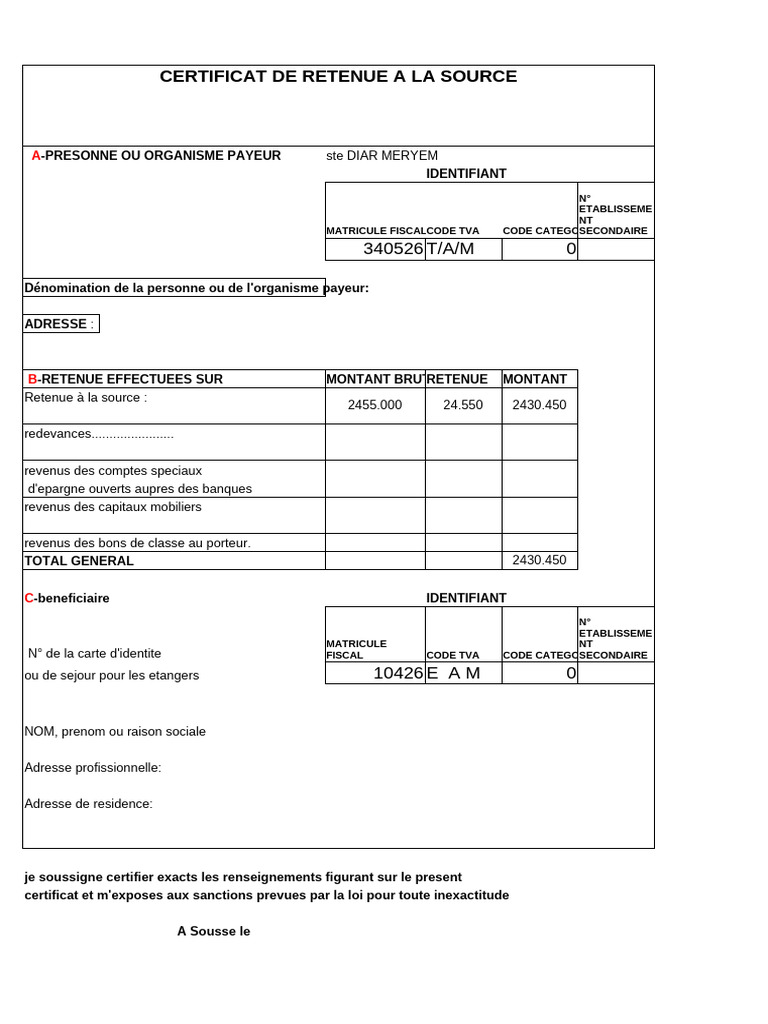 Retenue a La Source - Copie | PDF