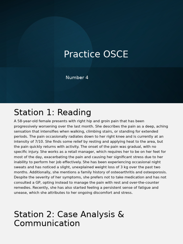 Practice OSCE 4 | PDF