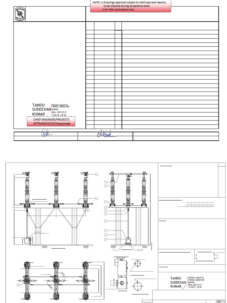220kV Isolator Drawings List | PDF | Switch | Electrical Engineering