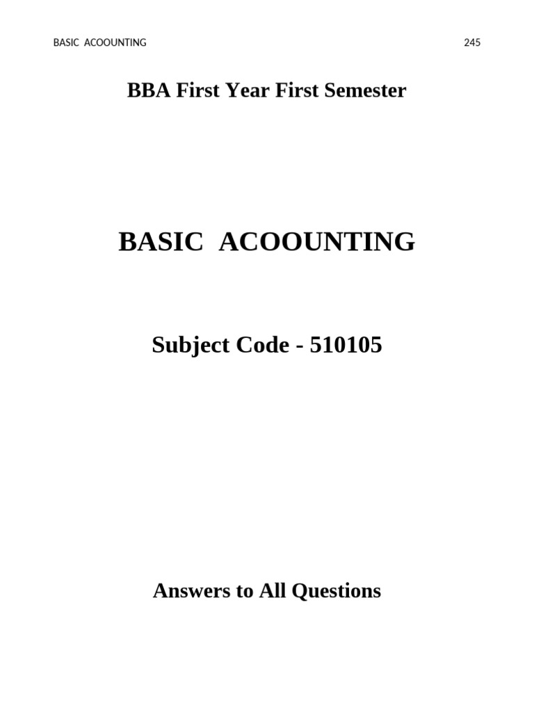 Basic Accounting | PDF
