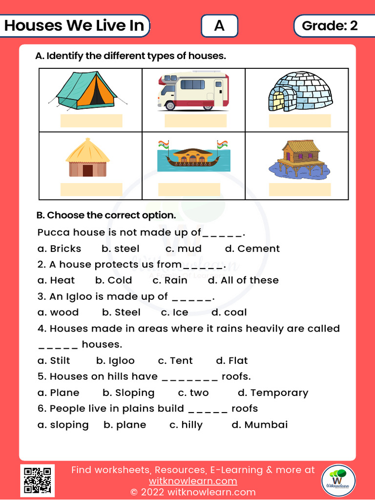 Houses We Live in Class 2 Worksheets With Answer 0 2022 26 08 120607 | PDF