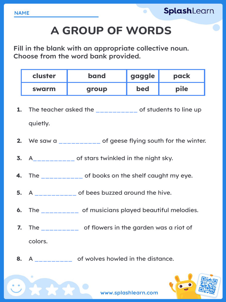 Collective Nouns Fill in The Blanks - Worksheet | PDF