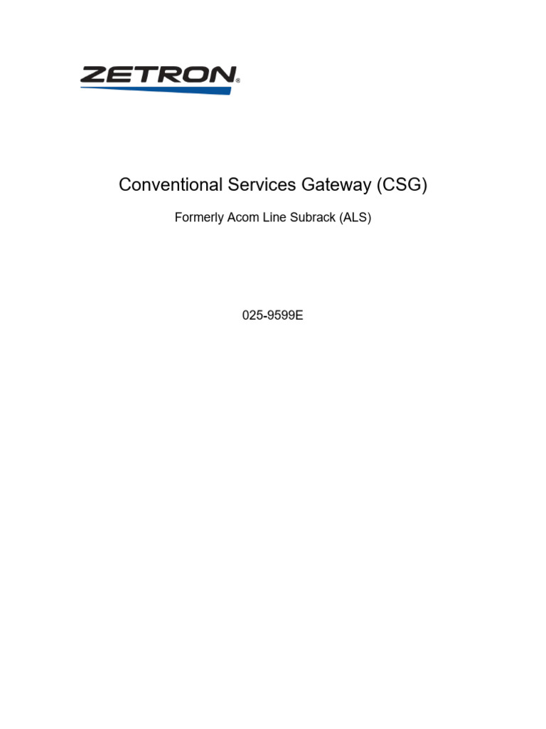 025-9599_E Conventional Services Gateway (CSG) | PDF