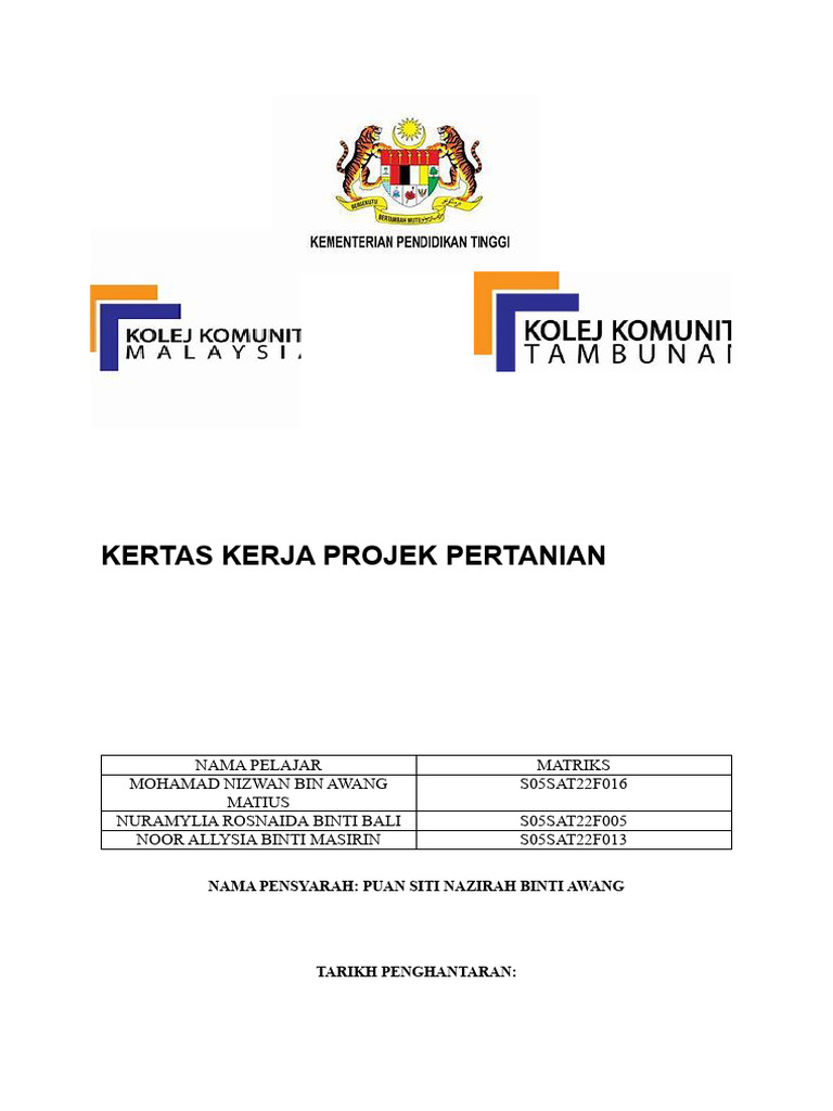 Kertas Kerja Projek Pertanian | PDF
