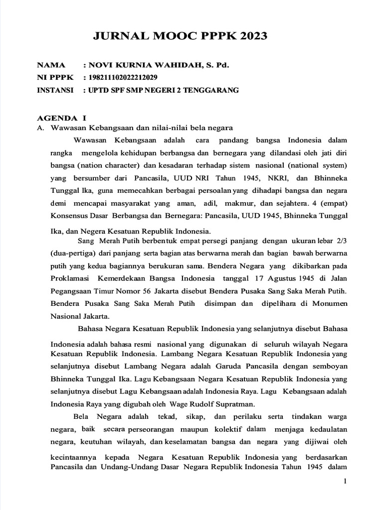PDF Jurnal Mooc PPPK 2023 Novikurnia - Compress | PDF