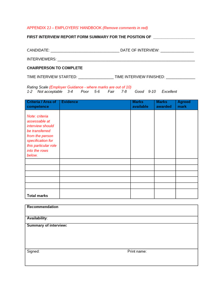 2J Sample Interview Summary Report | PDF