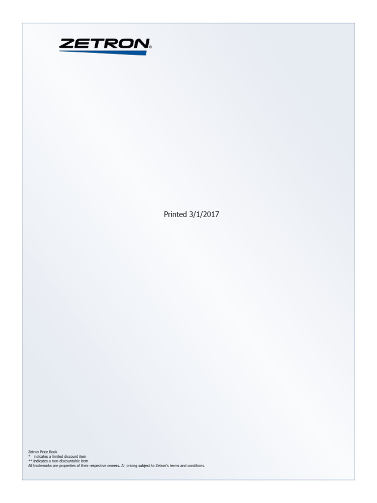Zetron Price Book Overview | PDF | Personal Computers | Computer Monitor