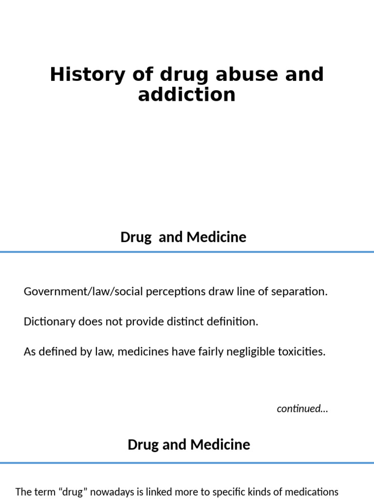 Drug Abuse History and Stages of Addiction | PDF