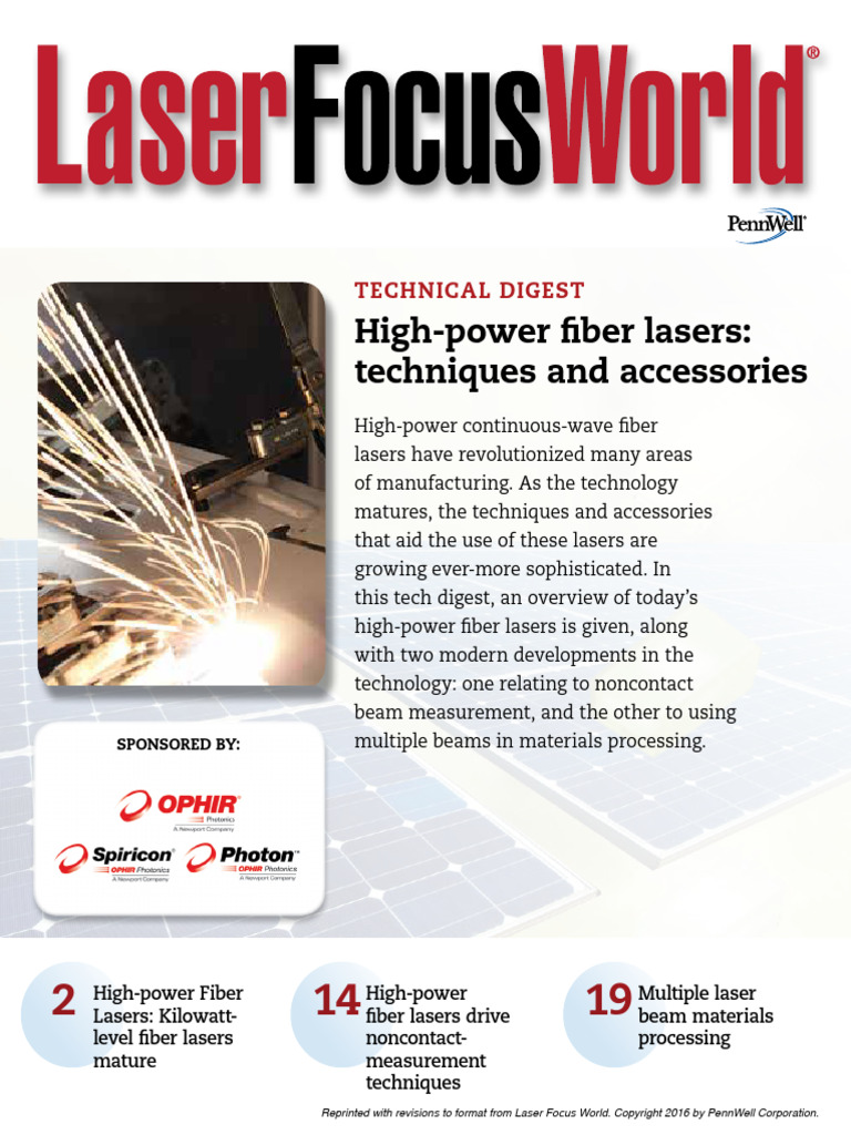 High-Power Fiber Lasers - Techniques and Accessories | PDF