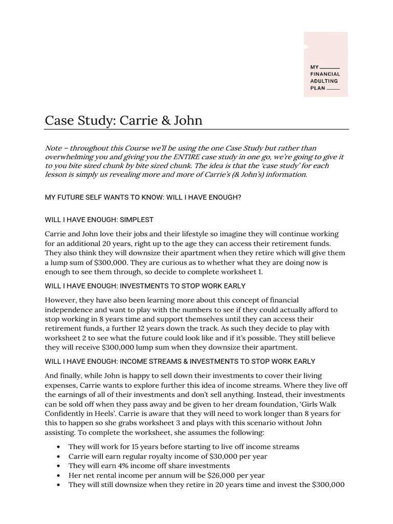 Case Study Will I Have Enough | PDF