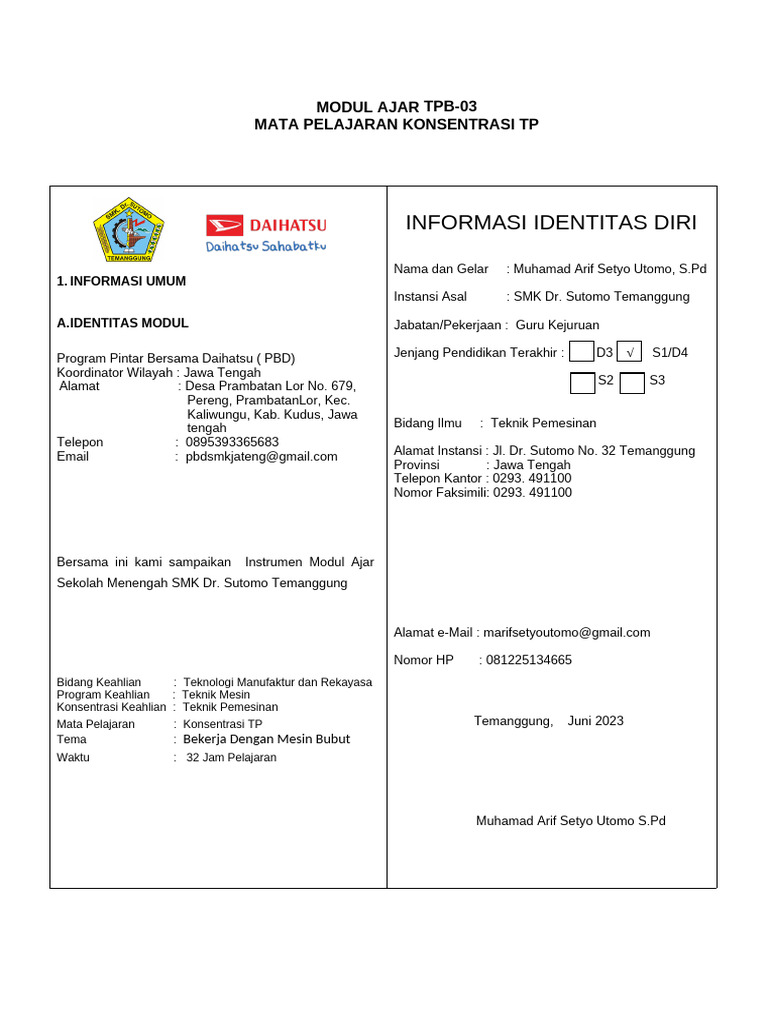 Modul Ajar TPB-03 | PDF
