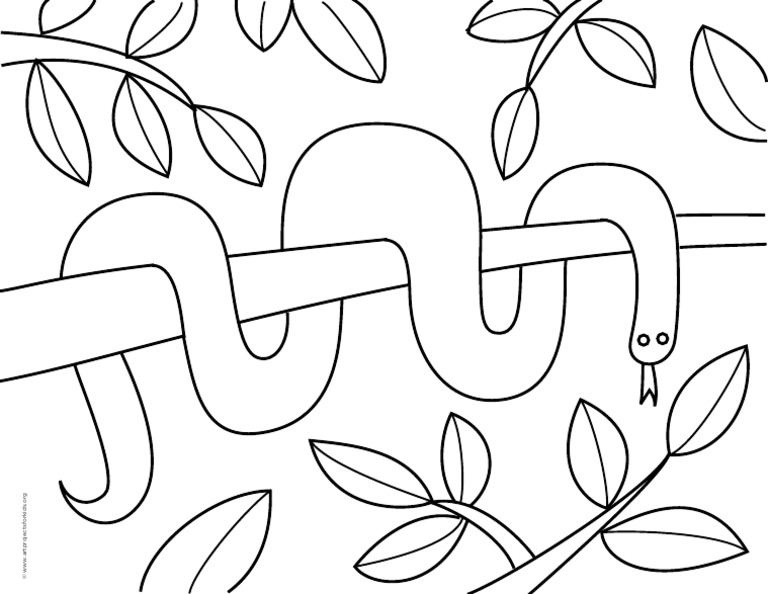 Tree Snake Coloring Page | PDF