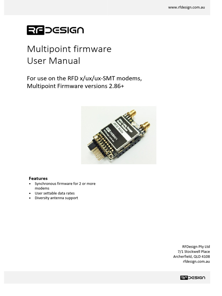 RFD900x Multipoint User Manual V1.1 | PDF