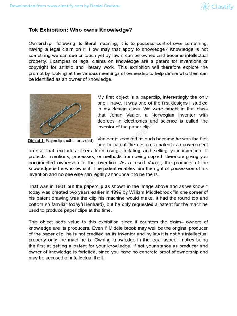 Who Owns Knowledge | PDF