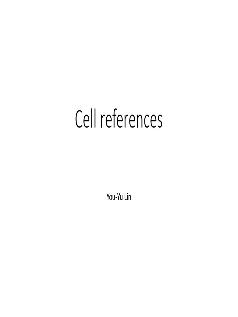 Cell References Excel | PDF