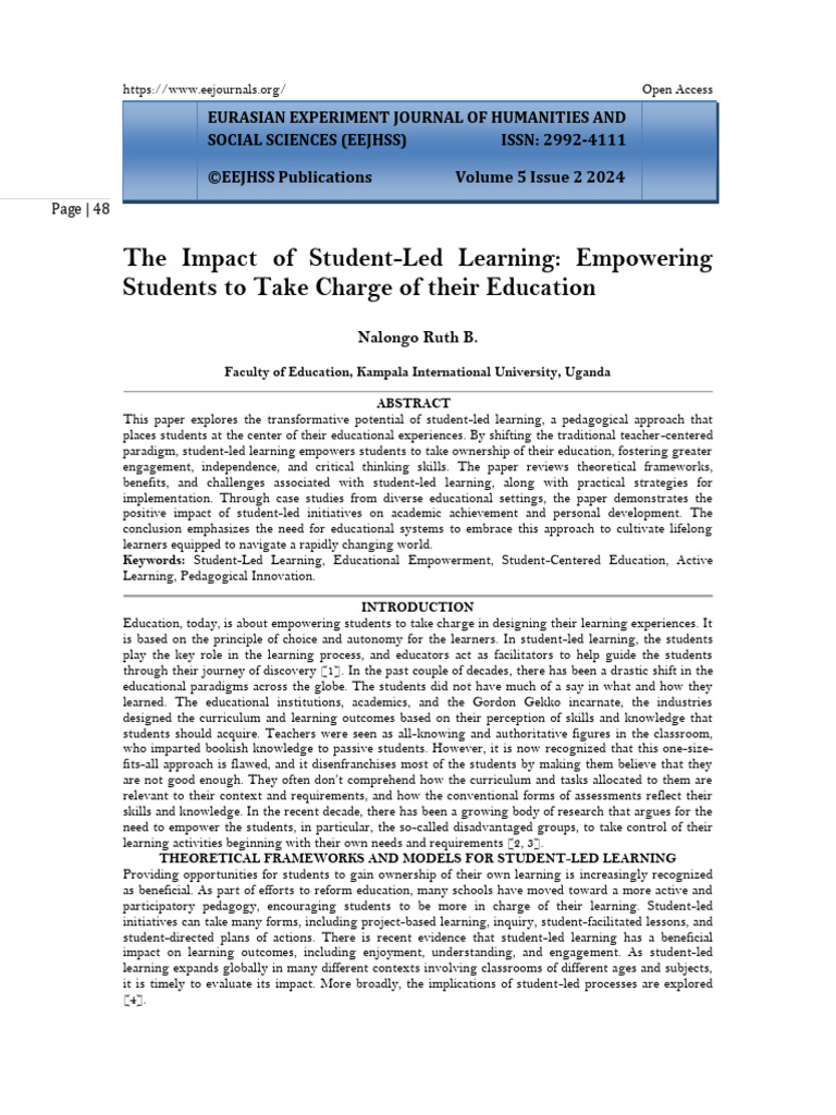 The Impact of Student-Led Learning: Empowering Students To Take Charge ...