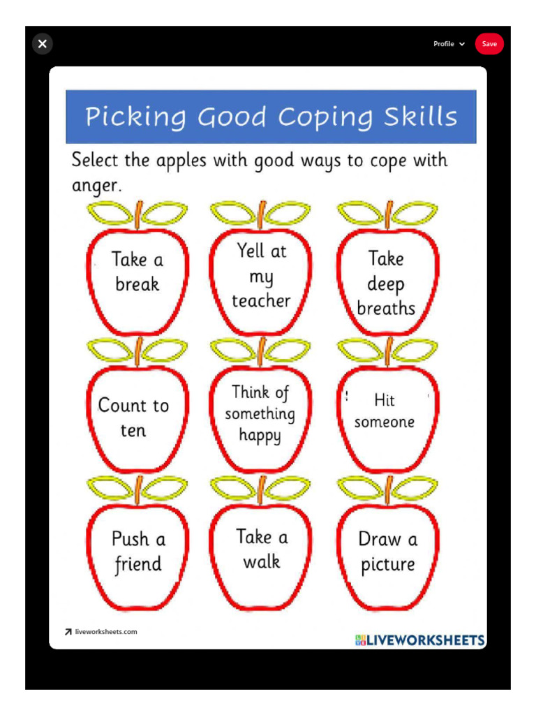 Picking Good Coping Skills Worksheet | PDF