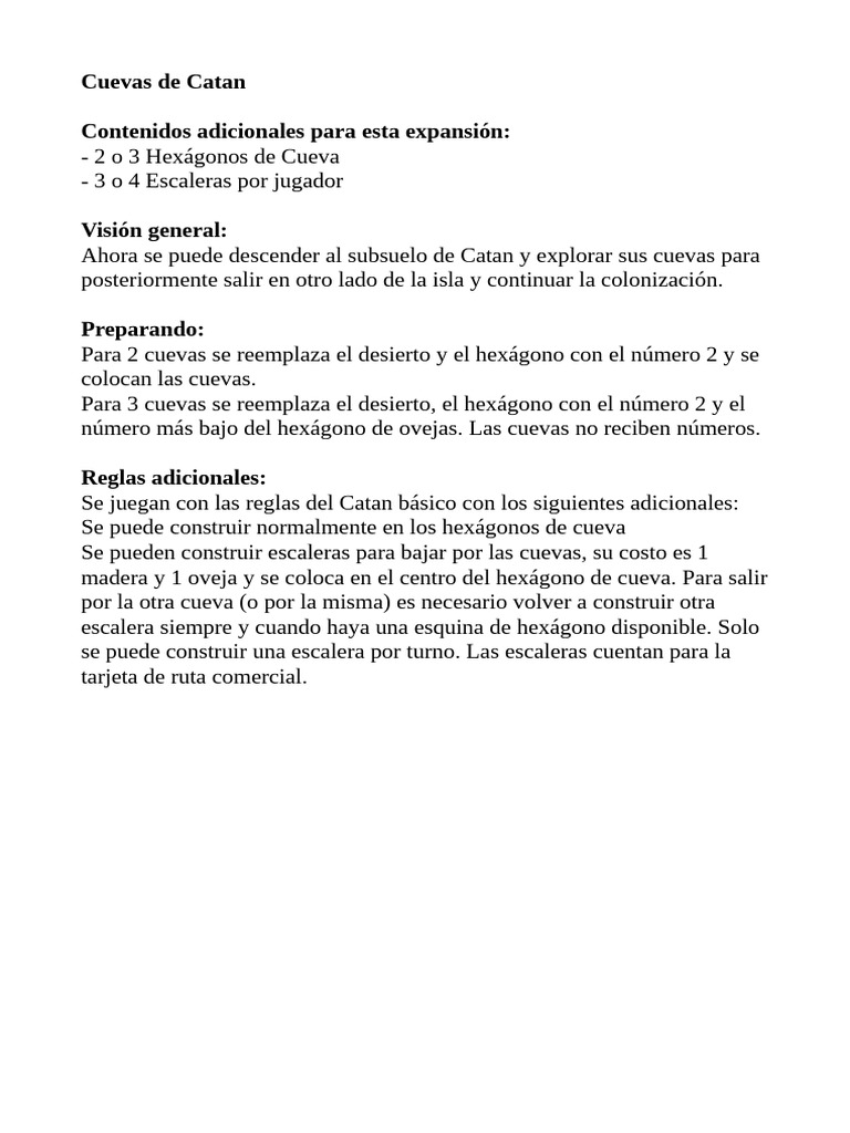 Las Cuevas de Catan | PDF