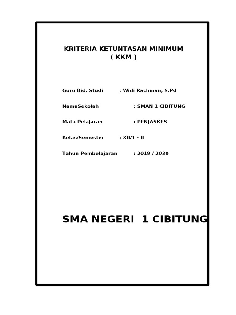 Cover KKM | PDF