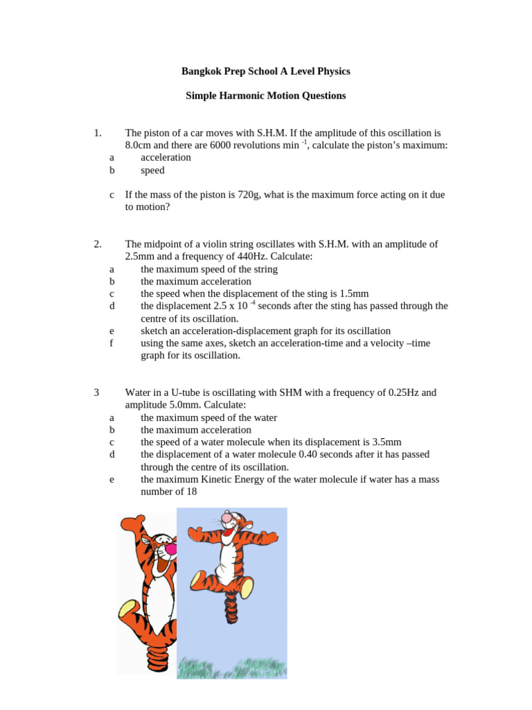 Simple Harmonic Motion Questions | PDF