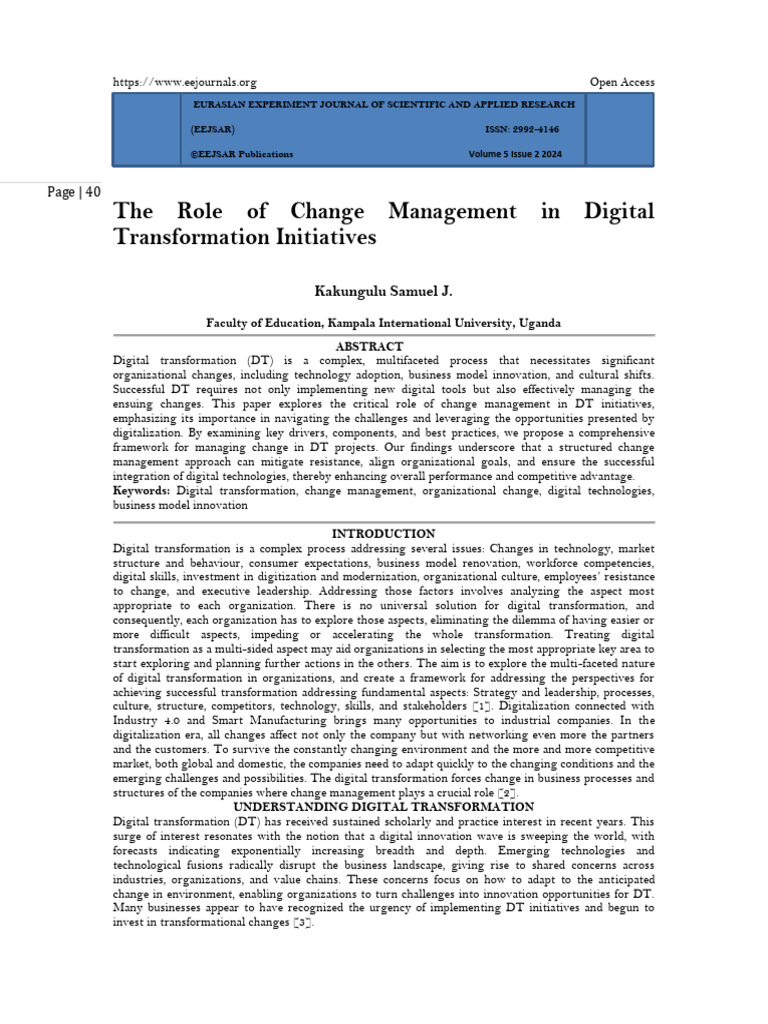 Change Management in Digital Transformation | PDF | Change Management ...