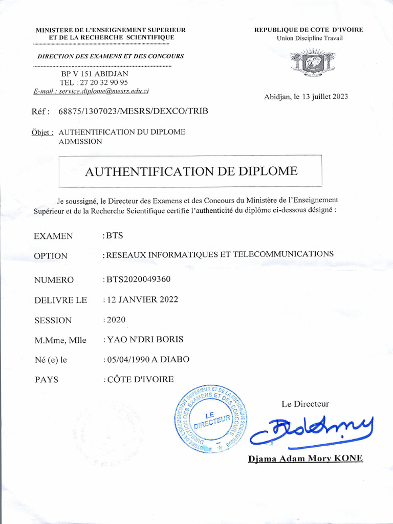 DIPLOME BTS | PDF