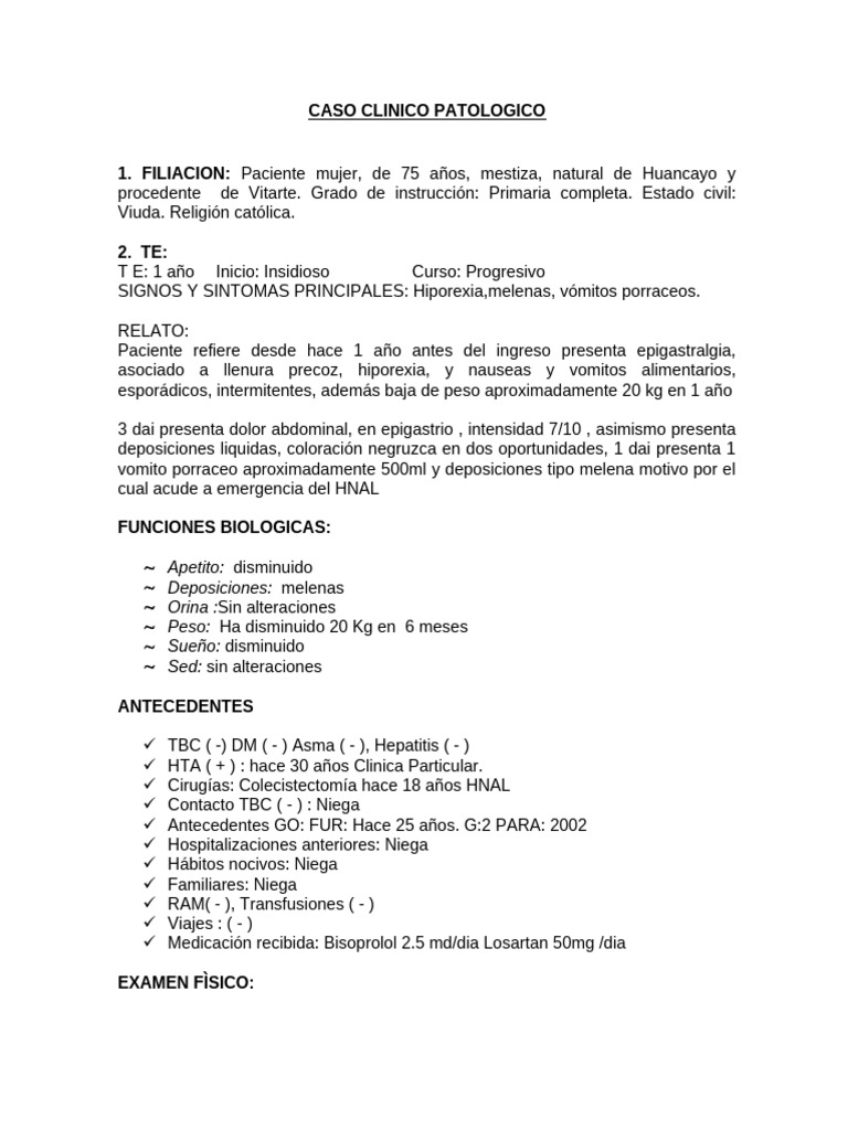 Caso Clinico 1 GASTRO - 2024 | PDF