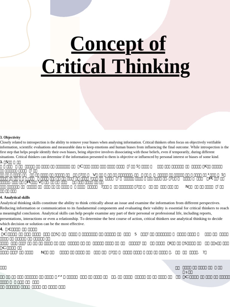 PART 2 Concept of Critical Thinking PDF | PDF