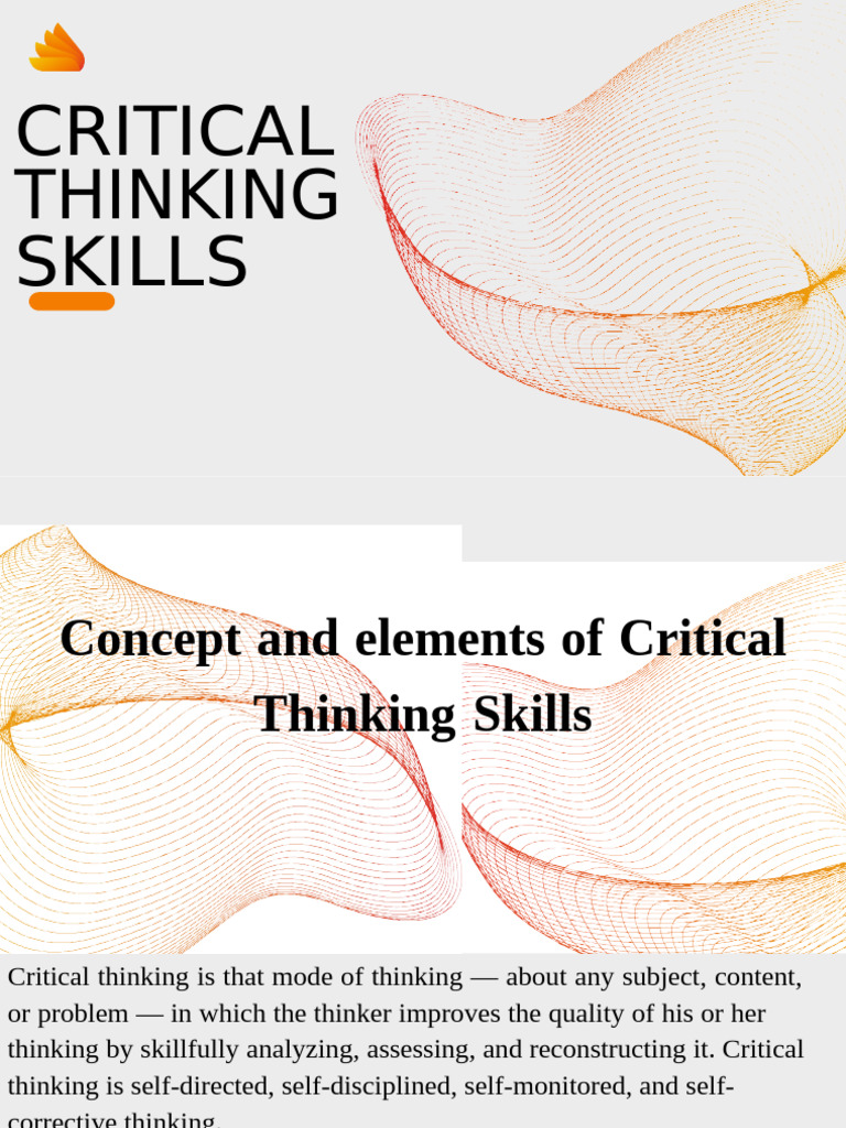 CRITICAL THINKING SKILLS | PDF
