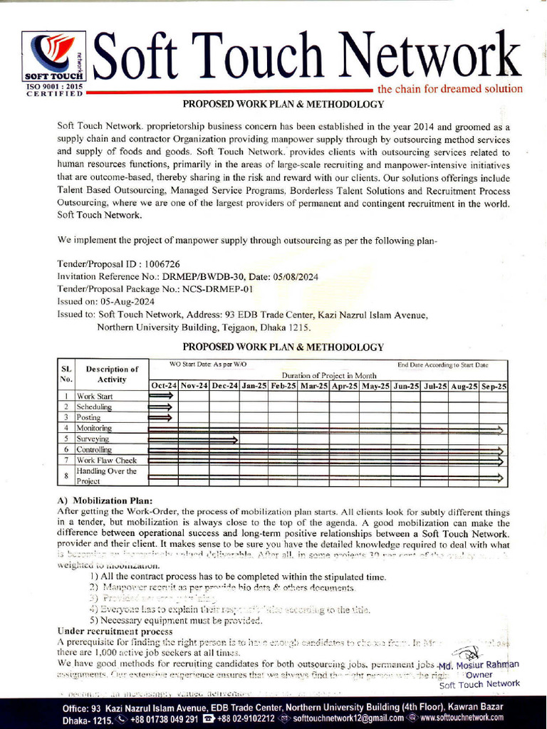 7 Proposed Work Plan and Methodology 1006726 | PDF