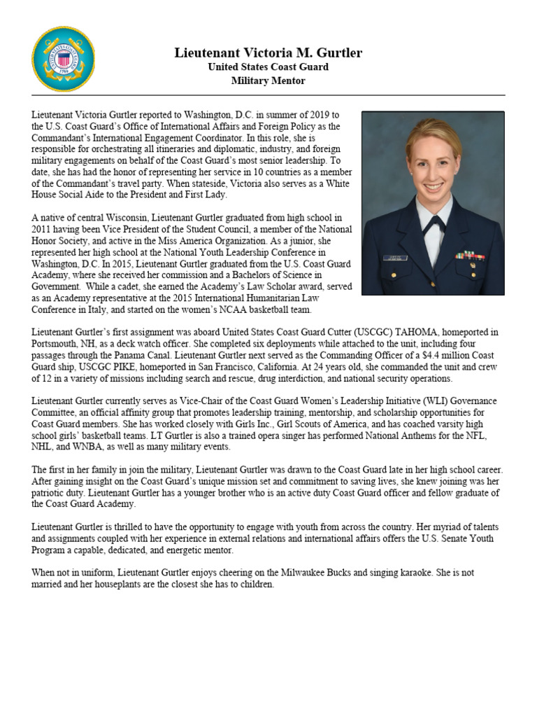 MilitaryMentorTeam LieutenantVictoriaMGurtler | PDF