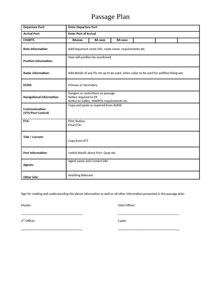 Simple Passage Plan Template | PDF | Computers
