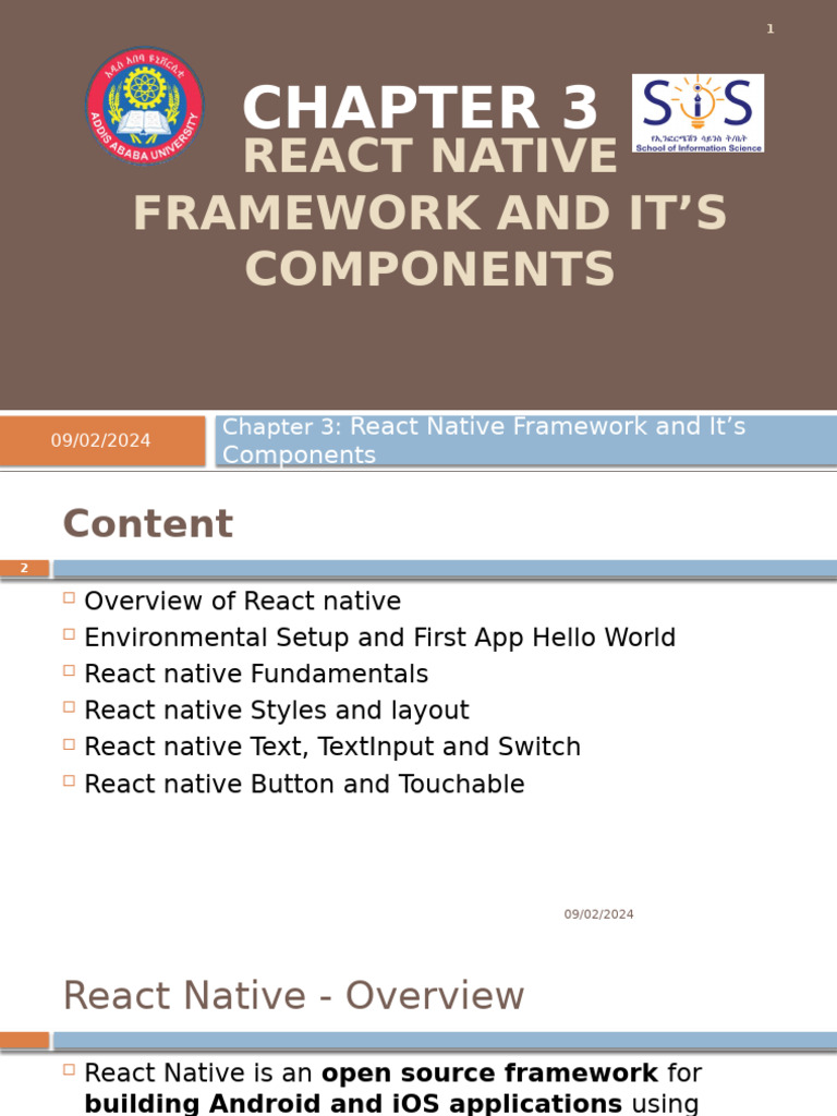 Chapter-3 React Native Framework and It's Components | PDF