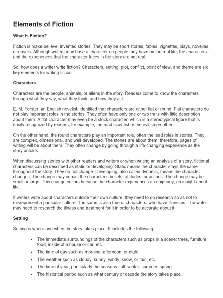 Elements of Fiction | PDF