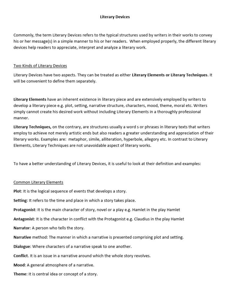 Literary Devices | PDF