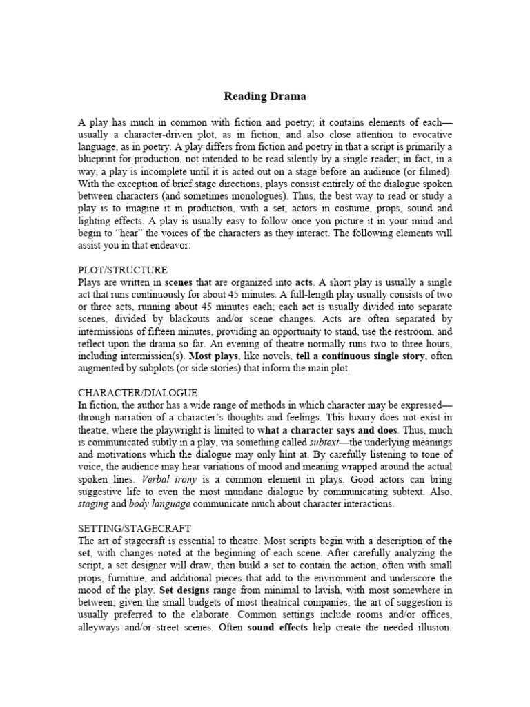 Reading Drama | PDF