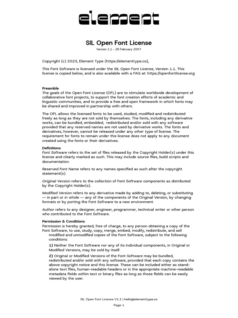 SIL Open Font License: Preamble | PDF