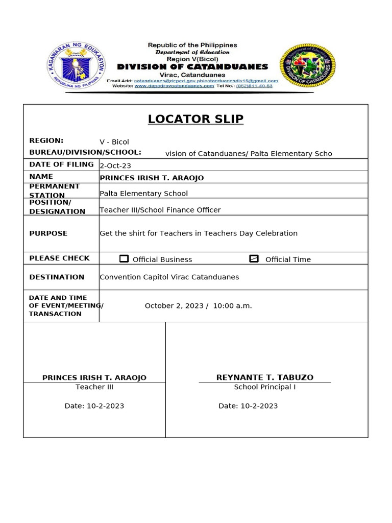 locator-slip | PDF