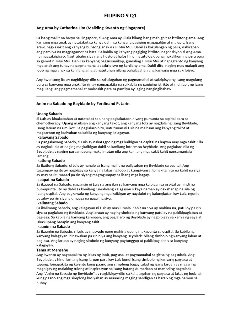 FILIPINO 9 Q1 | PDF